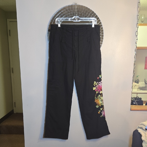 Johnny Was | Pants | Johnny Was Floral Embroidered Cargo Full Length ...